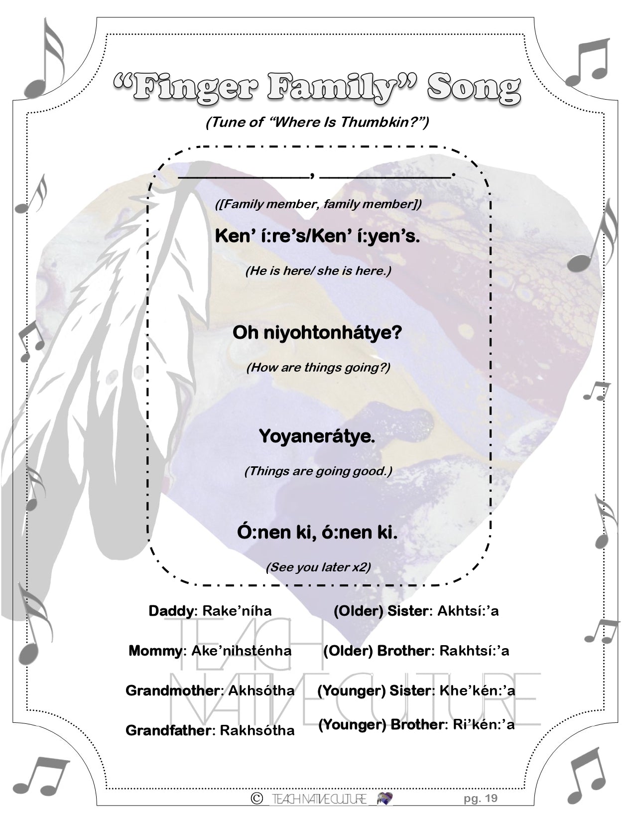 Finger Family – Teach Native Culture