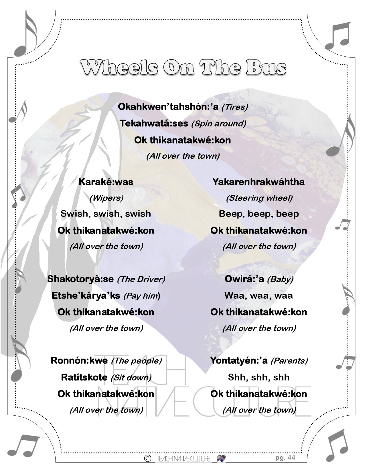 Wheels On The Bus – Teach Native Culture
