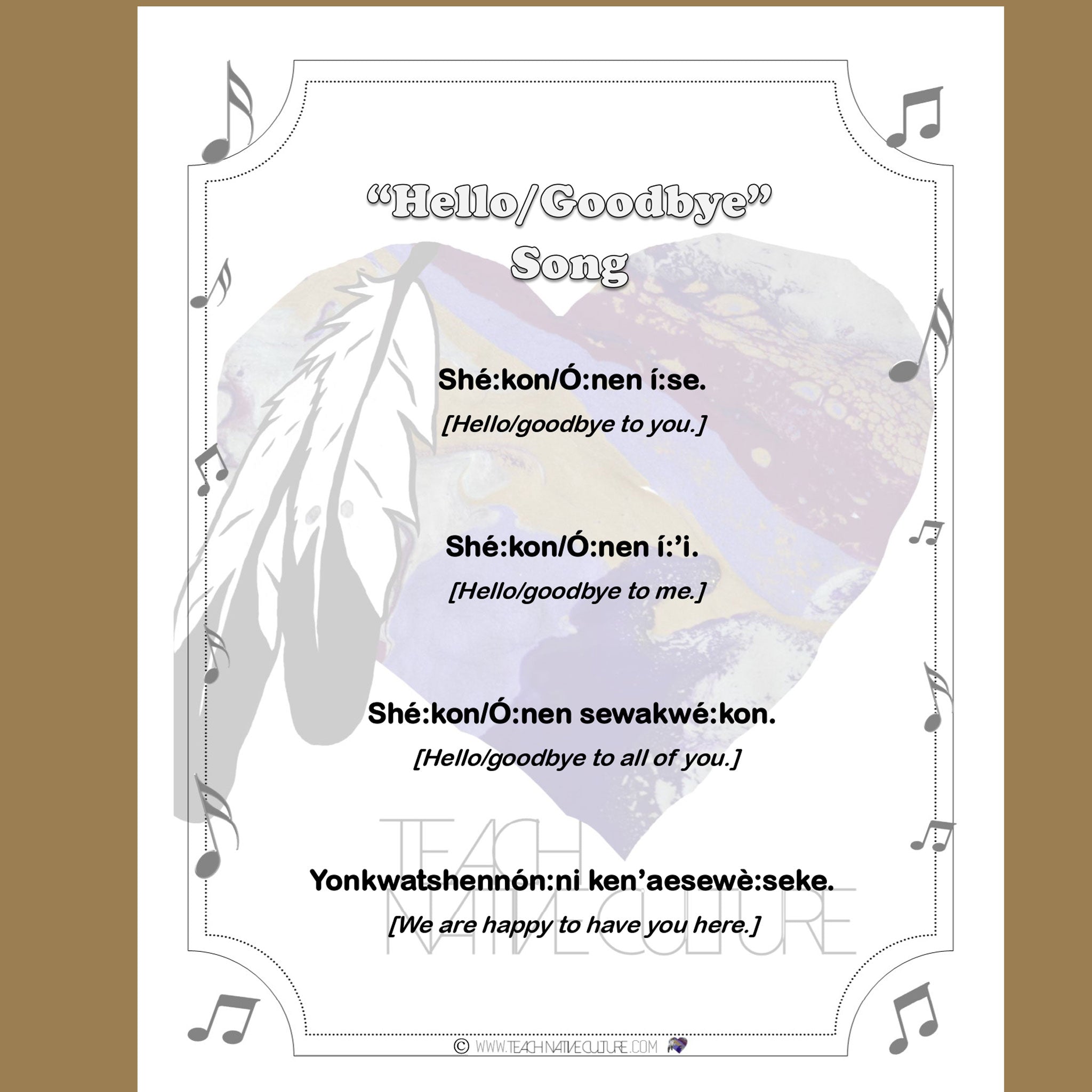 Hello/Goodbye Song – Teach Native Culture