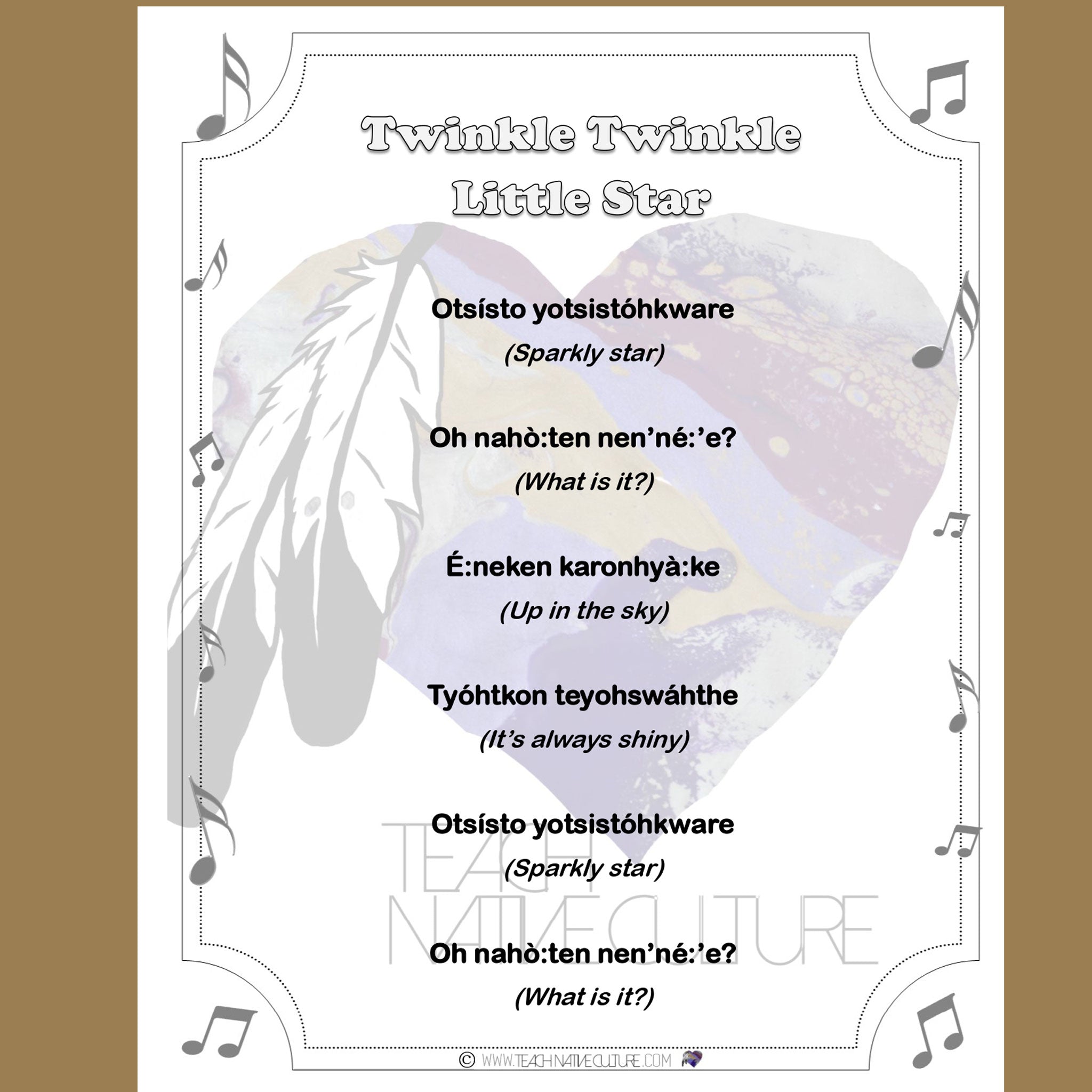 Twinkle Twinkle Little Star – Teach Native Culture